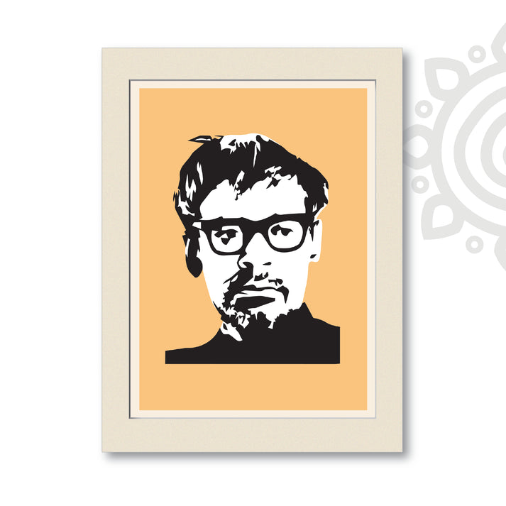 Portrait of Ritwik Ghatak | Bengali Literature Wall Art – Anandini Decor